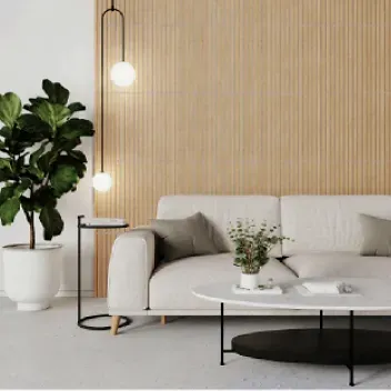 Euro Oak (Light Felt) - WallWood Acoustic Feature Wall Panel (600 x 600mm)