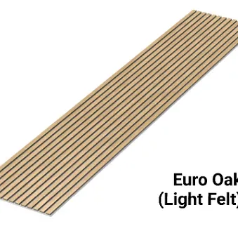Euro Oak (Light Felt) - Wallwood Acoustic Feature Wall Panel (2700 x 520mm)
