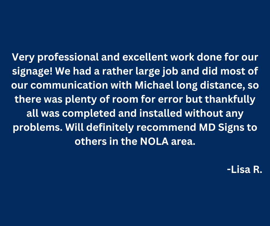 MD Signs | Professional Sign Installation and Manufacturing in Folsom, LA