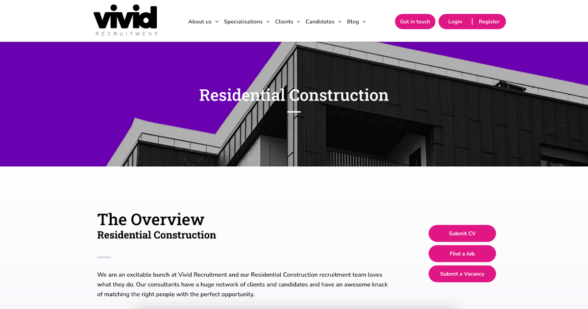 Residential Construction | Vivid Recruitment
