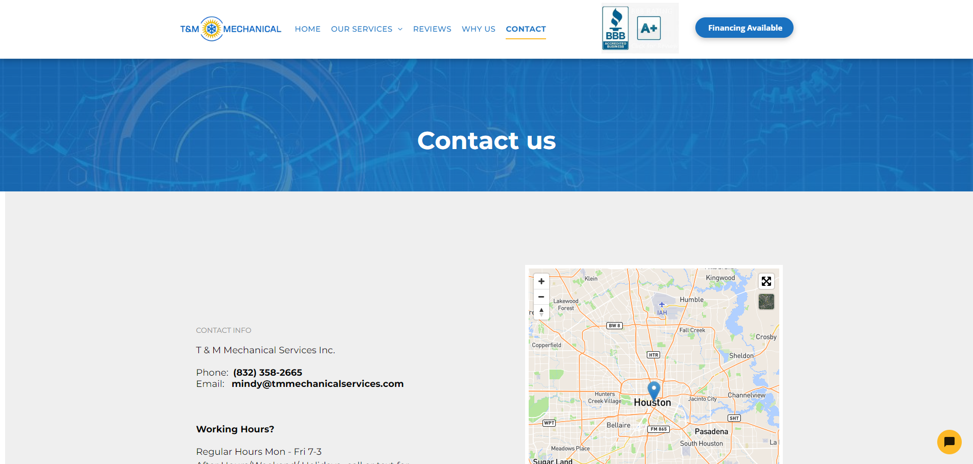 Contact Us | T & M Mechanical Services, Inc.