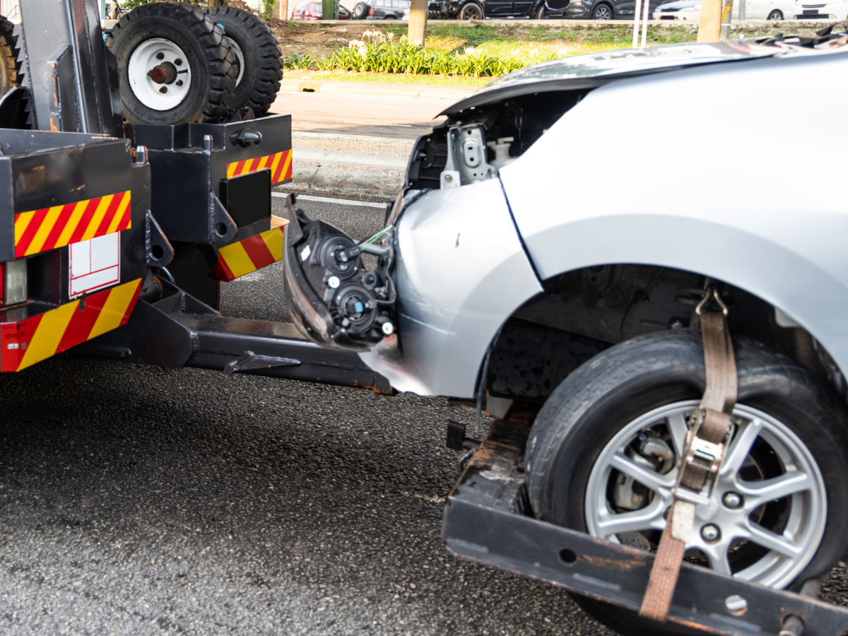 How do tow trucks handle cars stuck in snowbanks?