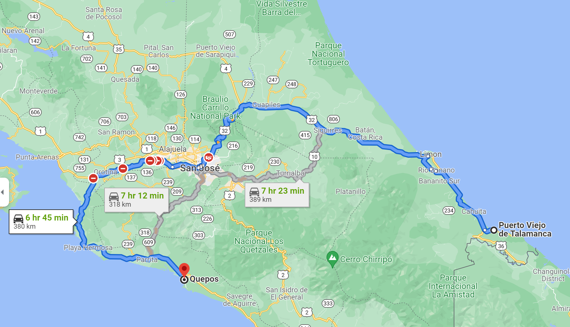 How to Travel from Puerto Viejo to Manuel Antonio and Quepos
