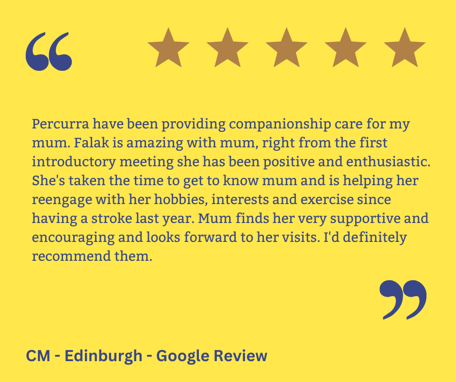 Homecare services by PerCurra Edinburgh
