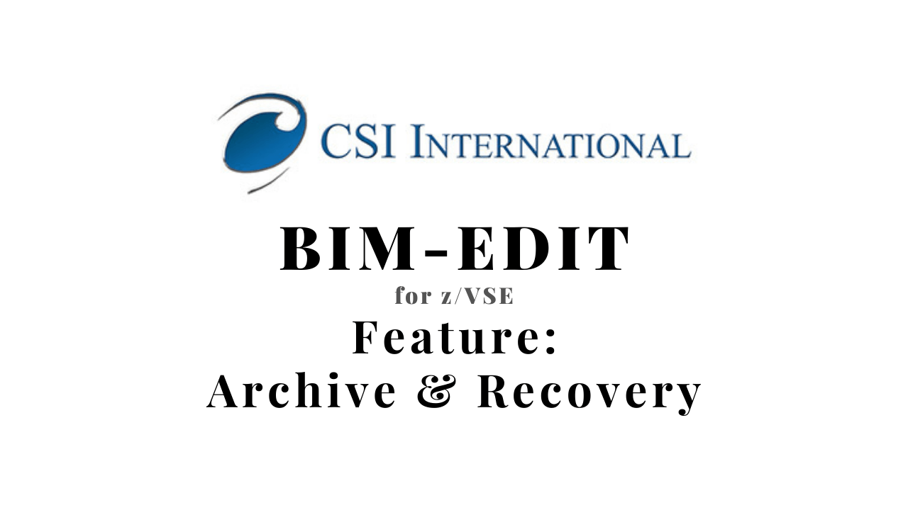 CSI's BIM-EDIT Series: Archive & Recovery