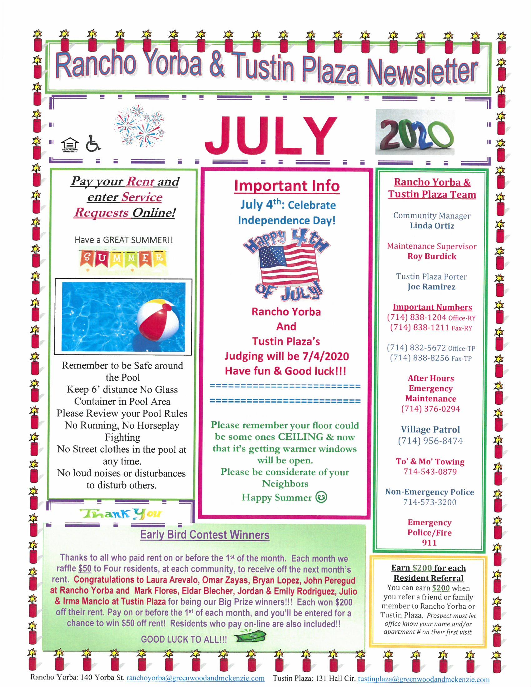 Resident Newsletter - July