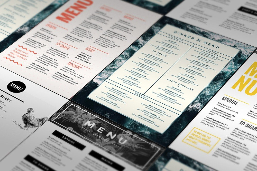Custom Restaurant Menu Printing - Lucas of Color Cards