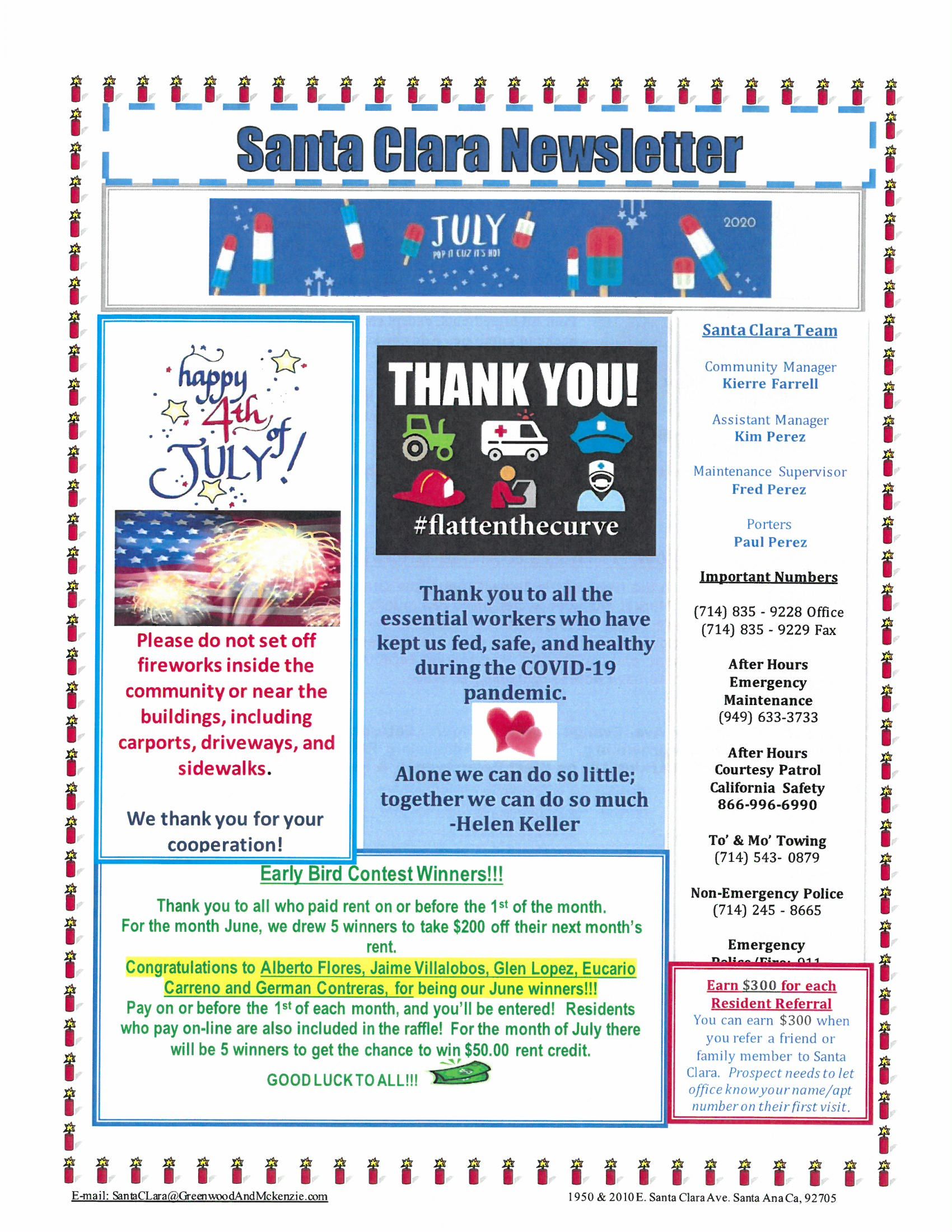 Resident Newsletter - July