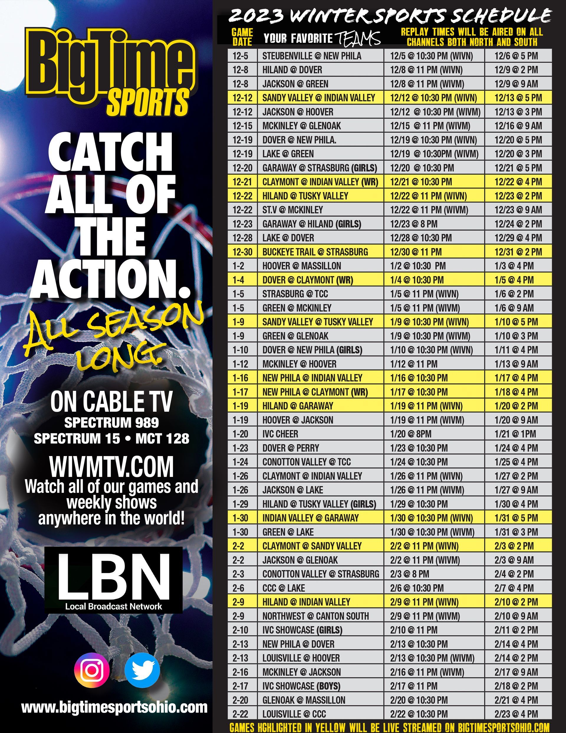 Big Time Sports Ohio | High School Sports Schedule