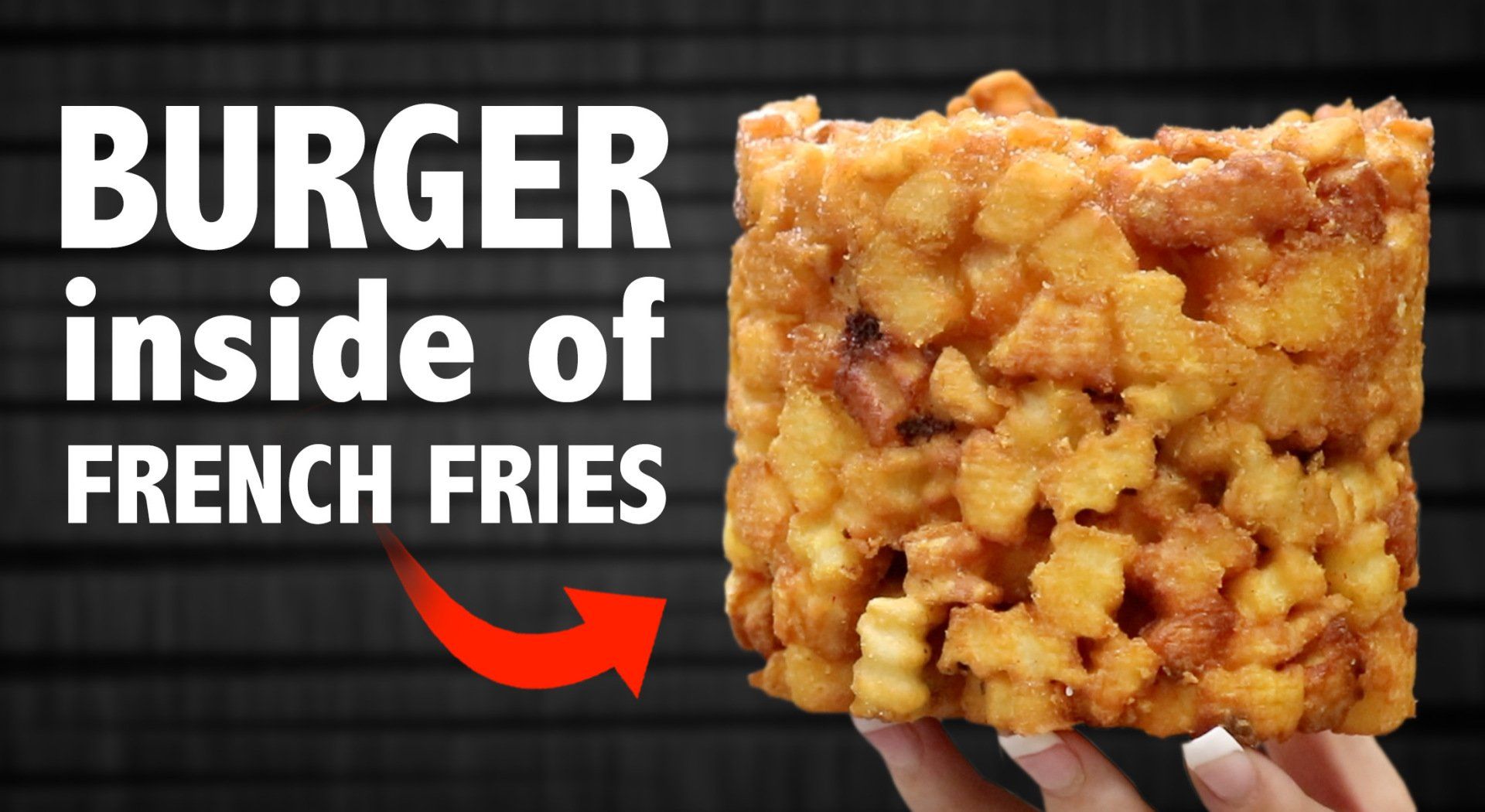 BURGER INSIDE FRENCH FRIES