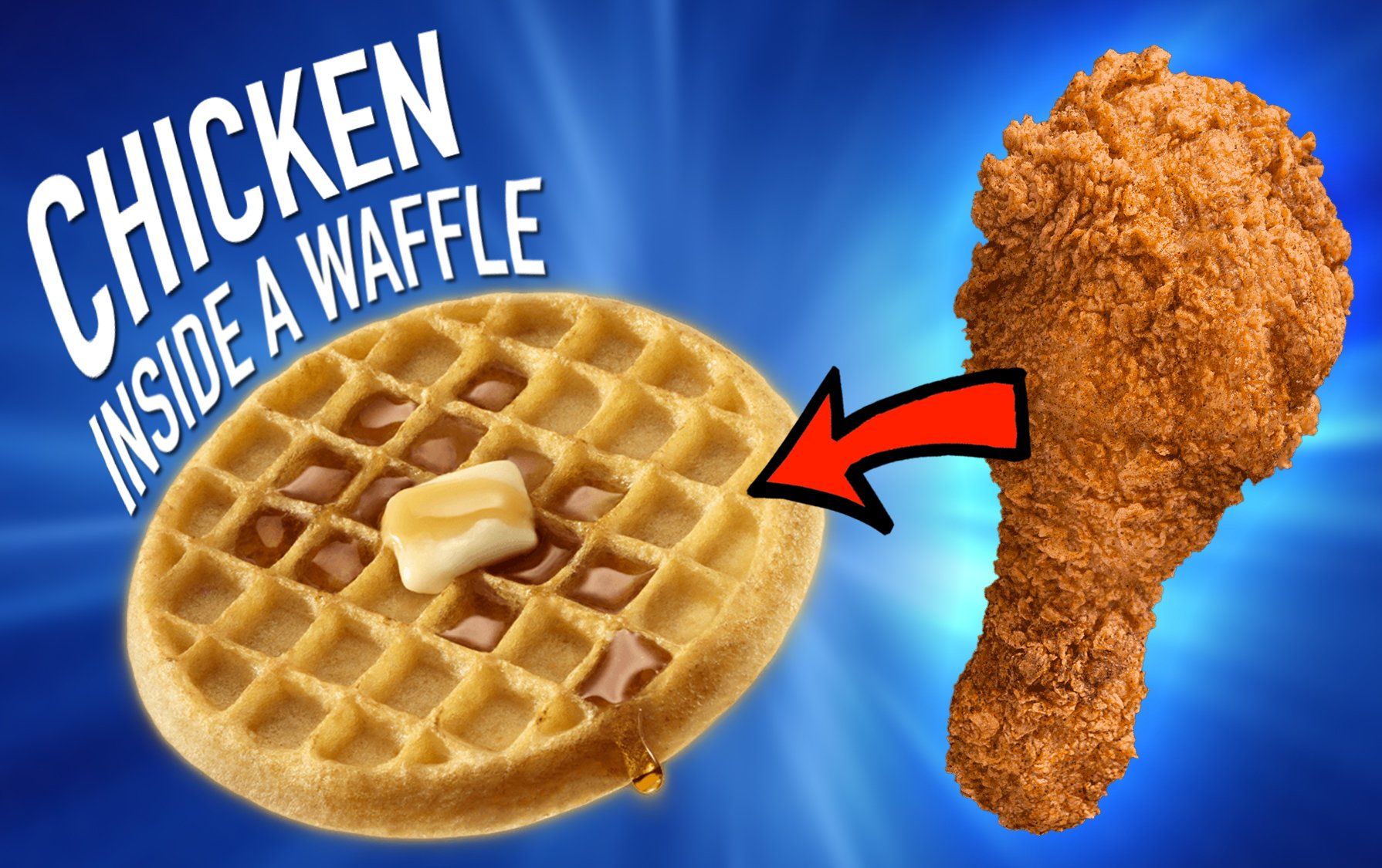 CHICKEN INSIDE A WAFFLE