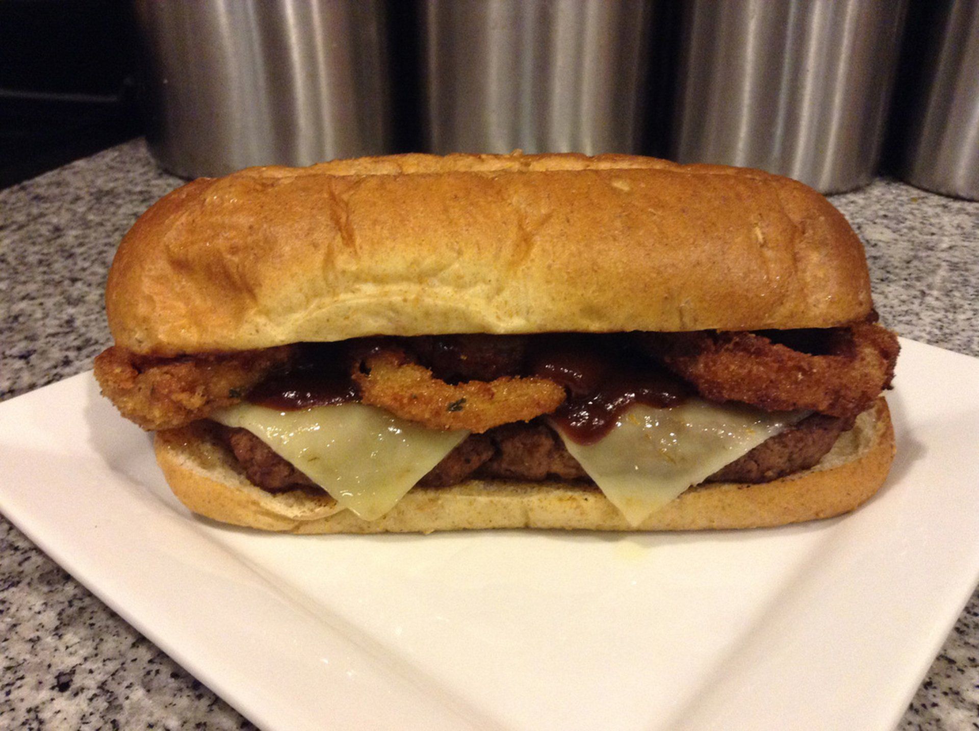 Extra Long BBQ Cheeseburger