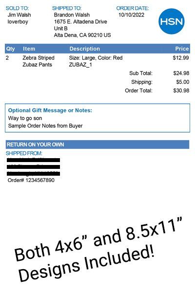 Purchase Download Shipstation Packing Slip Templates