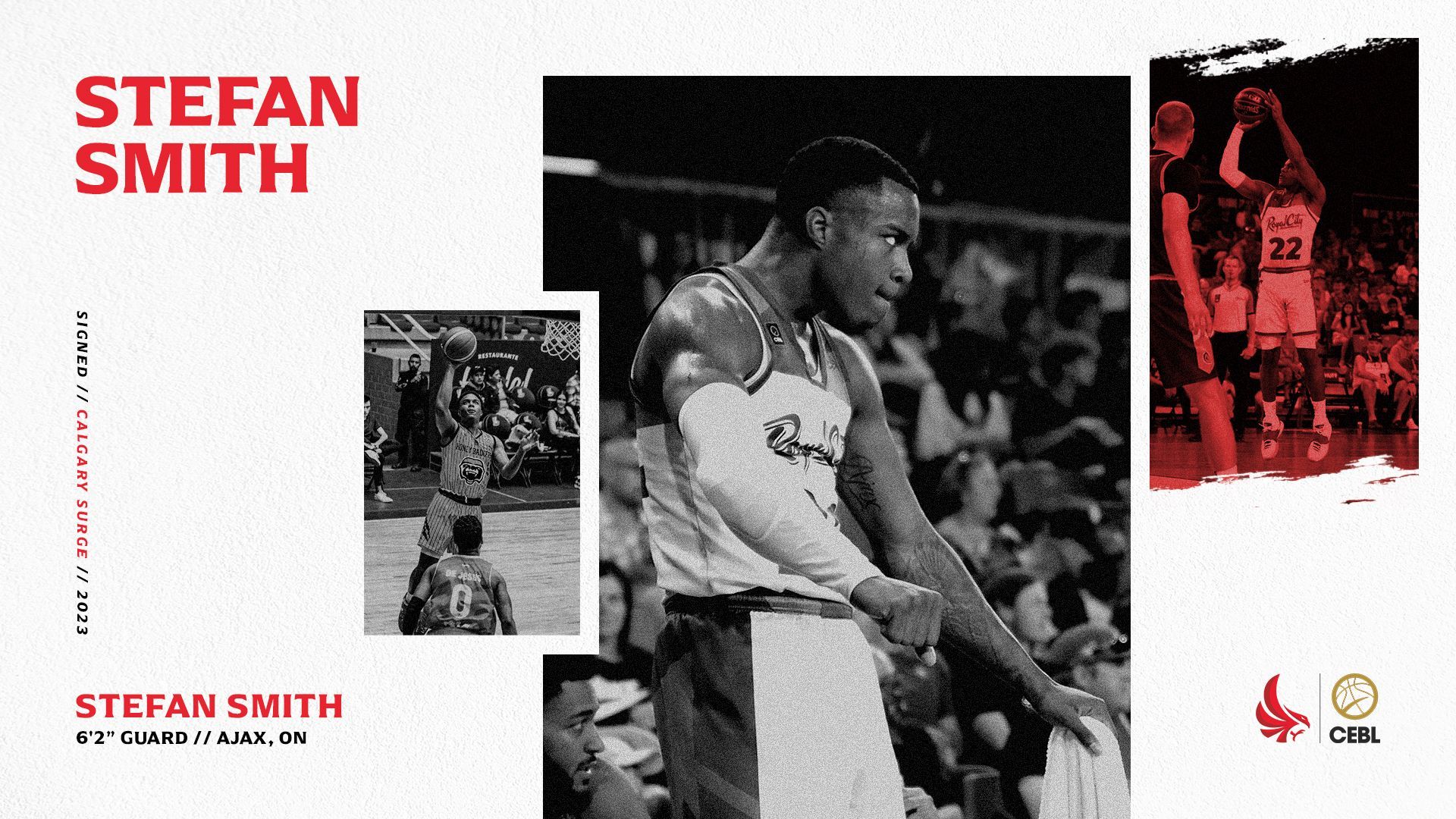THE CALGARY SURGE SIGN STEFAN SMITH, A 6’2’’GUARD FROM AJAX, ON.