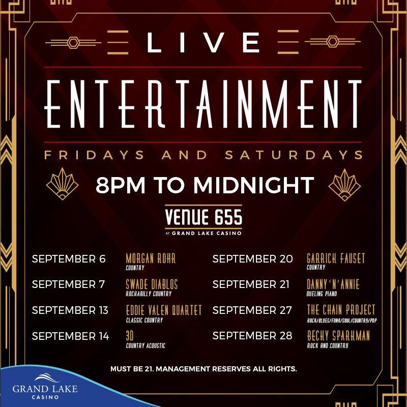 Events at Grand Lake Casino | Live Music & Events in Grove, OK