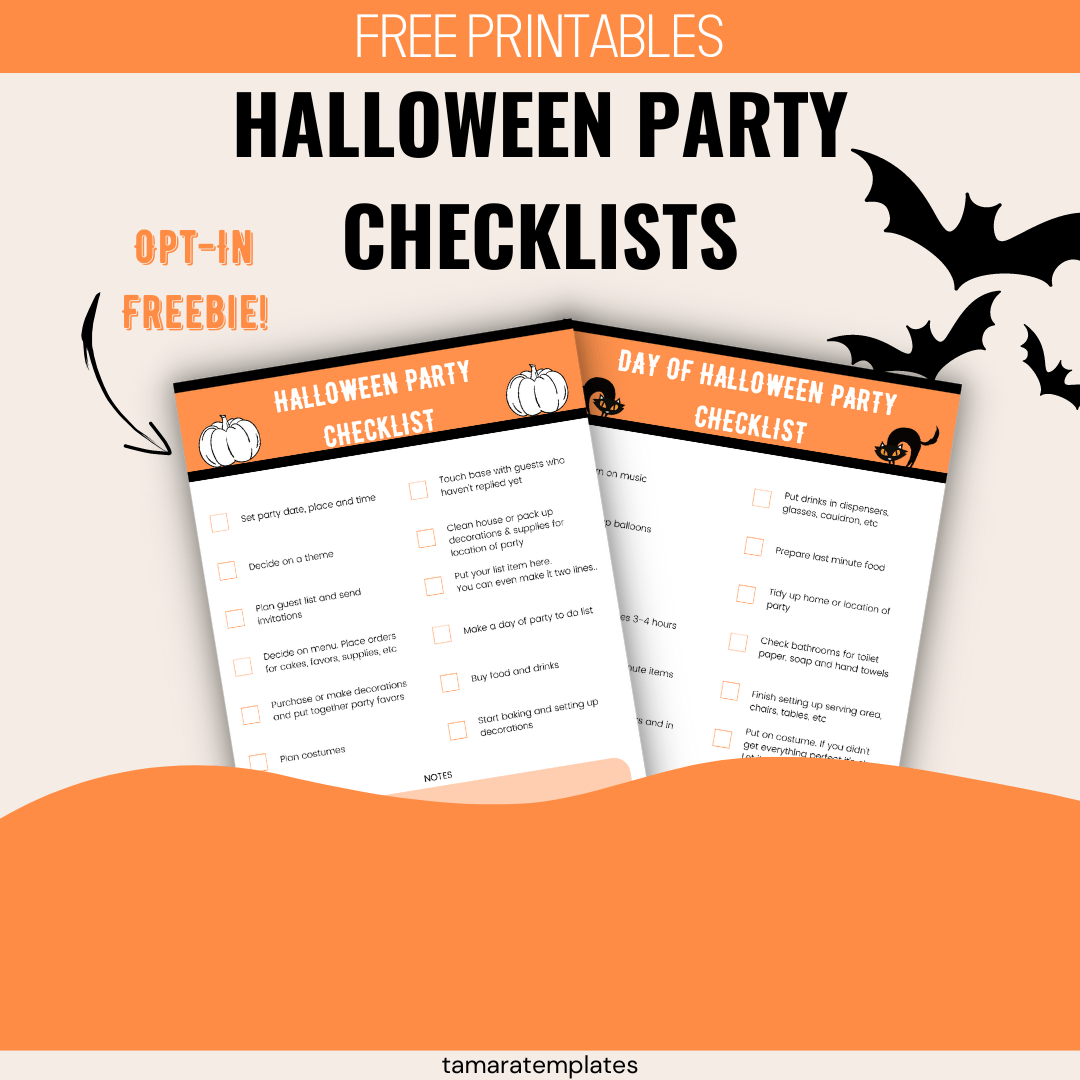 Free Opt-In Halloween Party Checklists