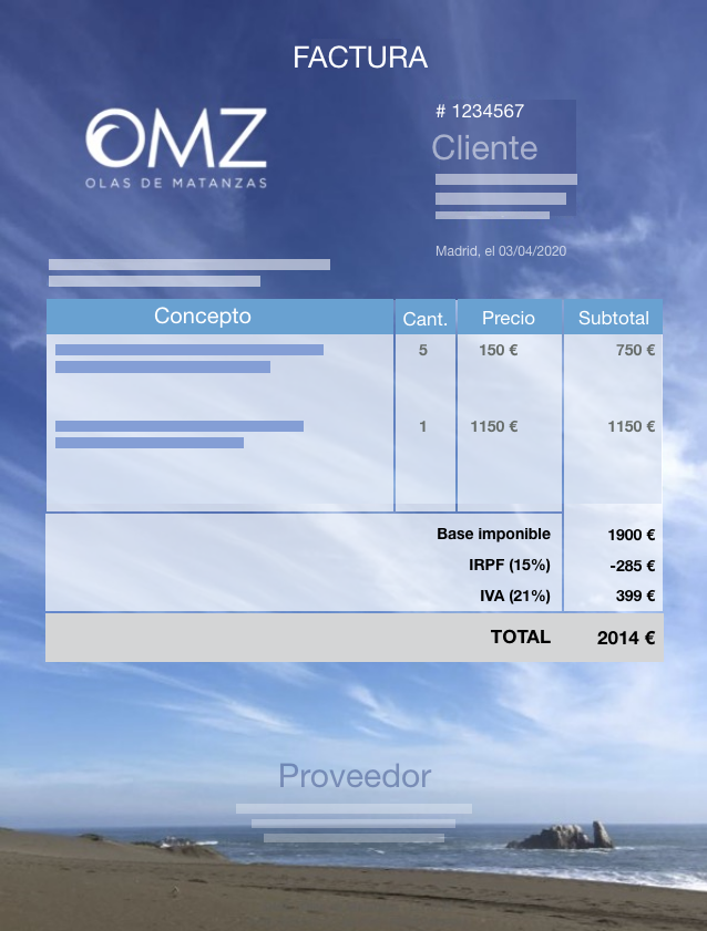 Ejemplo De Factura Con Irpf E Iva Coleccin De Ejemplo Cómo HACER El