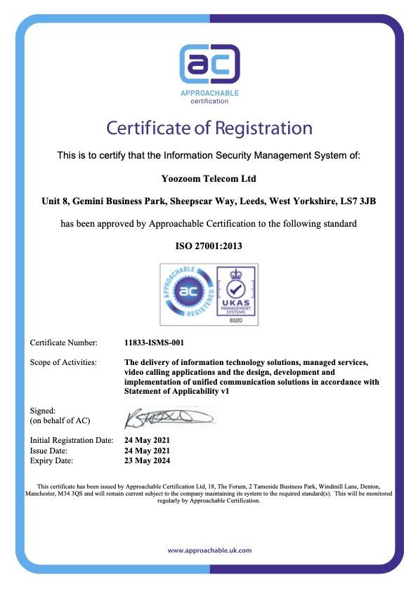 ISO27001 Certified
