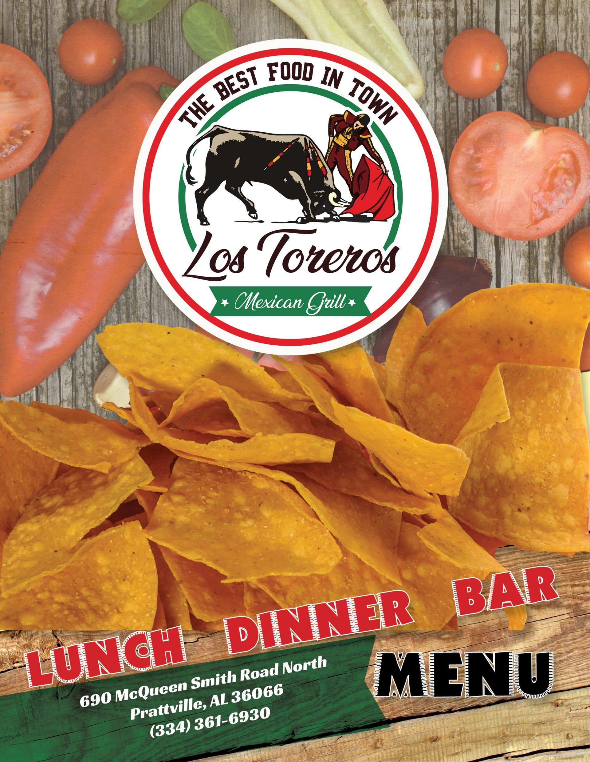 Mexican Food Prattville, AL - Los Toreros Mexican Restaurant Menu