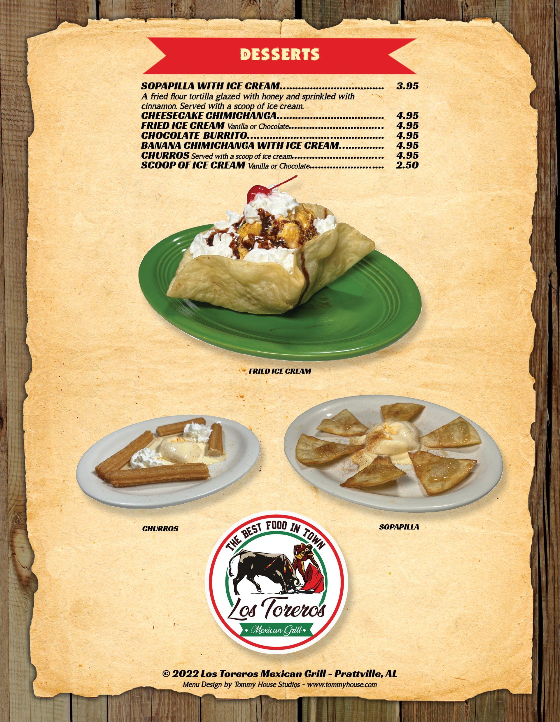 Mexican Food Prattville, AL - Los Toreros Mexican Restaurant Menu
