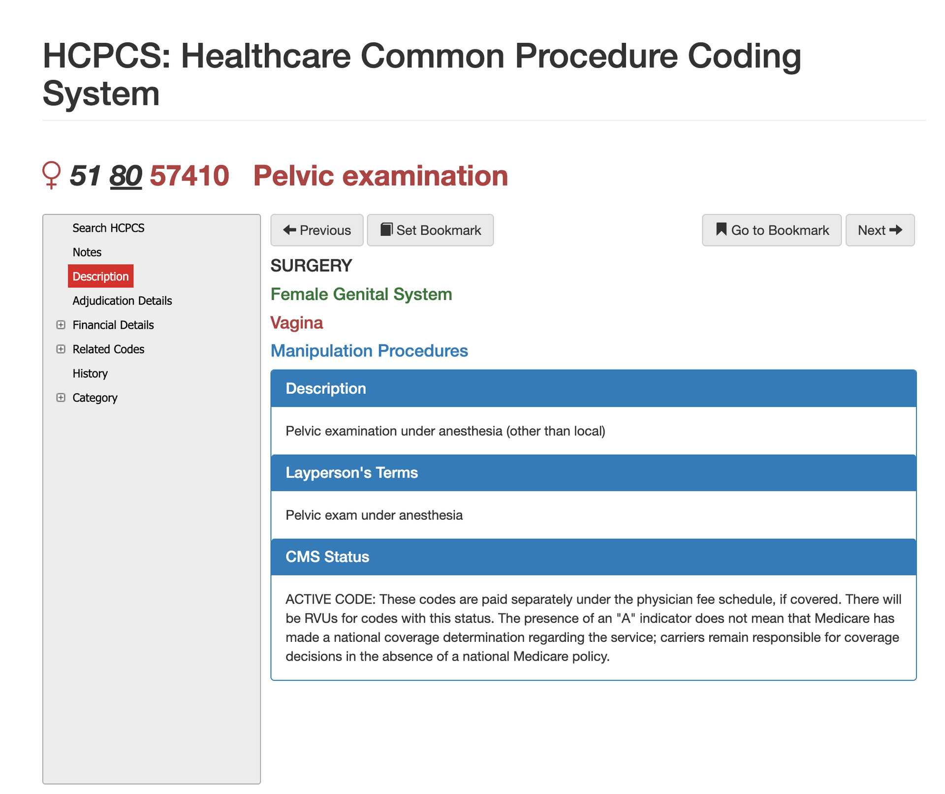 CPT Code 57410: Cervical Biopsy With ECC Guide