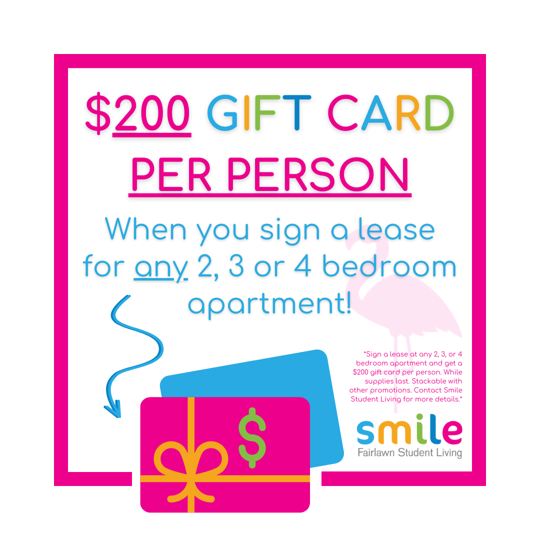 Leasing Specials! Smile Student Living