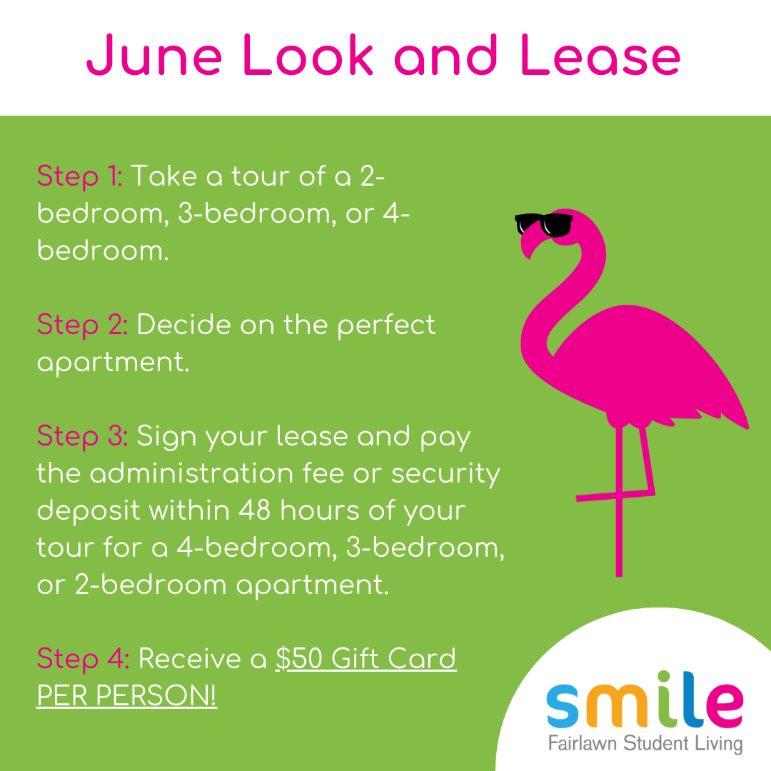 Leasing Specials! Smile Student Living