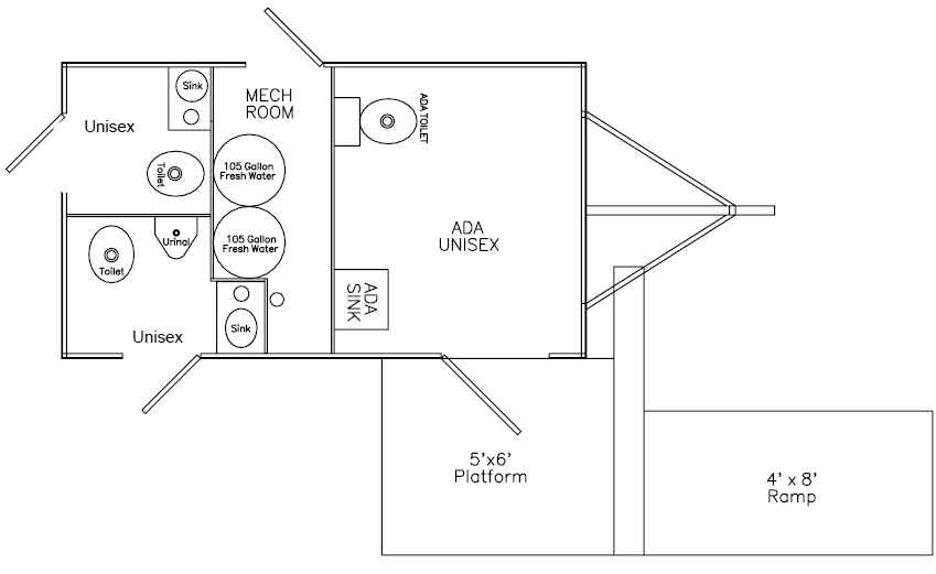 Ada Restroom Floor Plan Basic