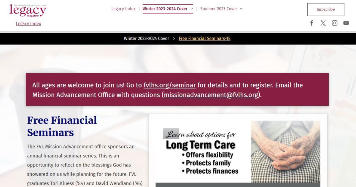 FVL Legacy - Winter 2023-24 - Free Seminars