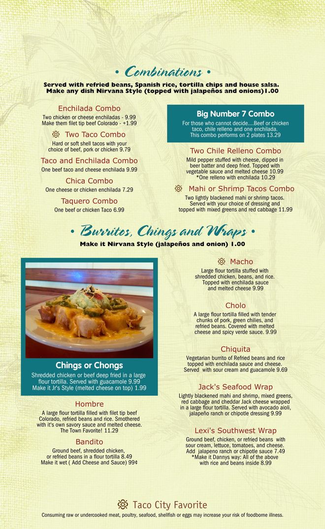 Menu | Cocoa Beach, FL | Taco City