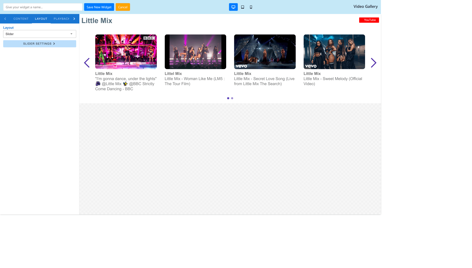 YouTube Video Gallery