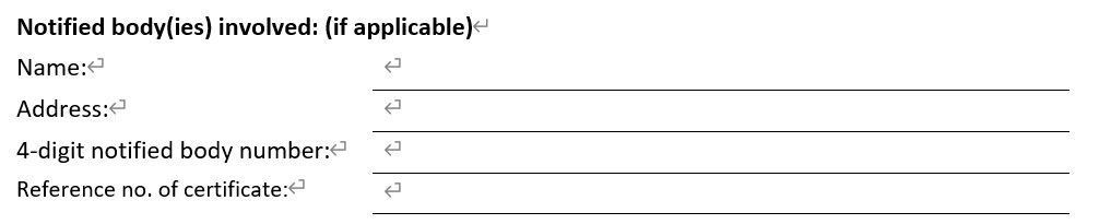 EU DoC內容之要求及通用範本
