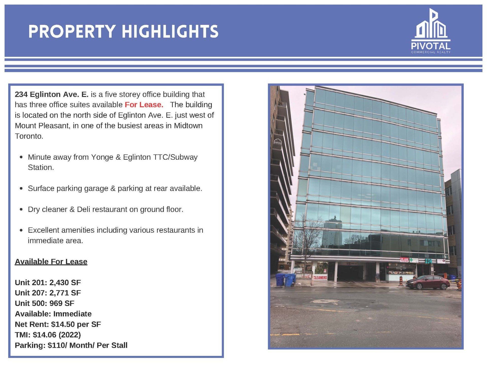 234 Eglinton Ave. E. | Toronto, ON | Pivotal Commercial Realty