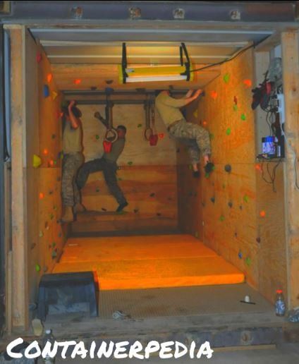A Rock Climbing Wall Shipping Container Modification