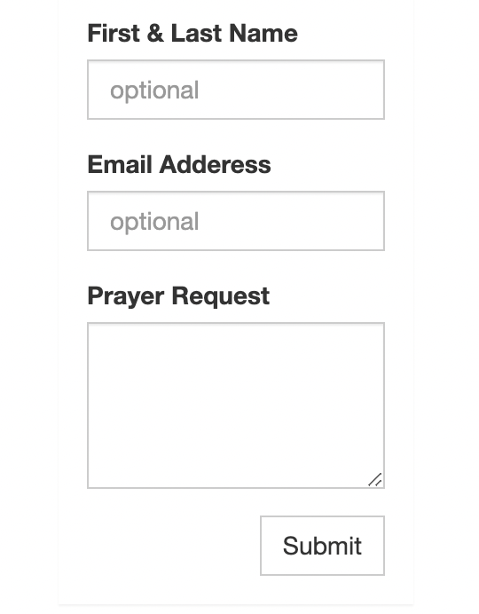 Prayer Request Form