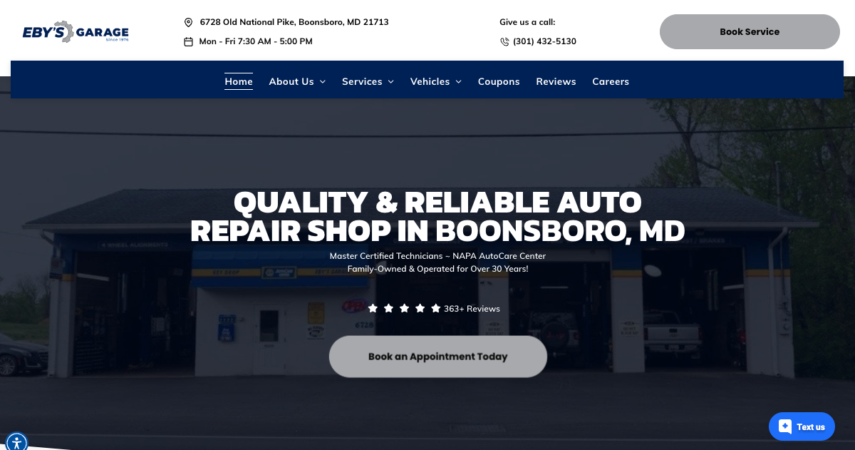 Auto Repair Services in Boonsboro, MD | Eby's Garage