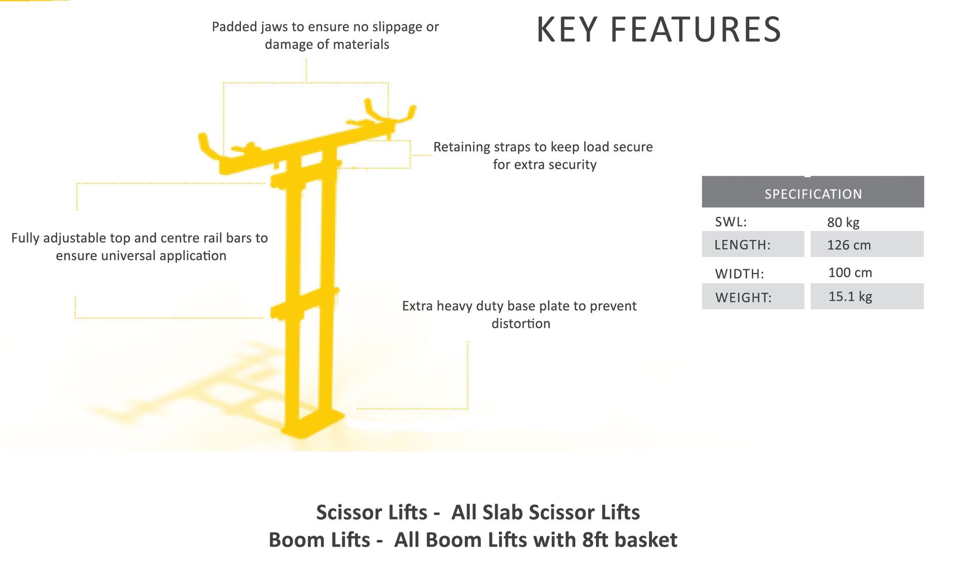 Universal Pipe Rack for Scissor Lift & Boom Lifts