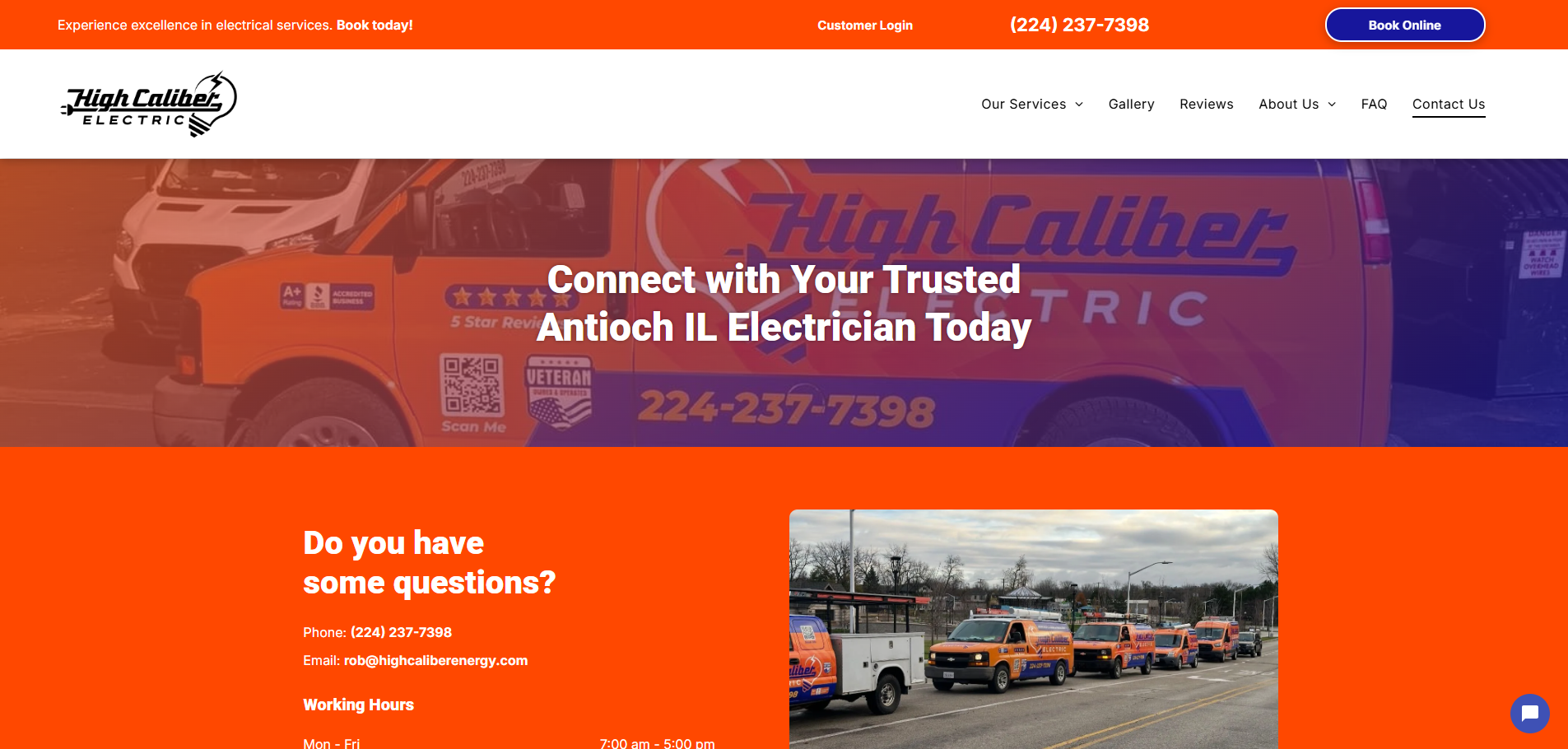Contact Our Electrical Services | High Caliber Electric