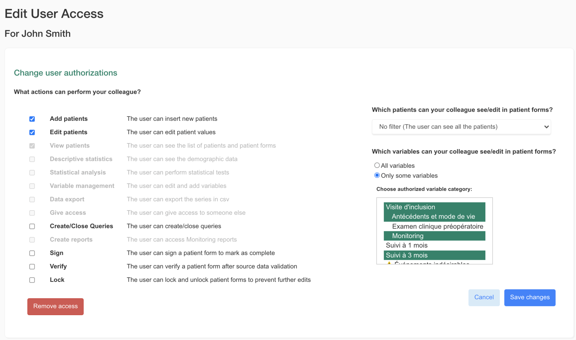 Even more granular access rights for your clinical studies