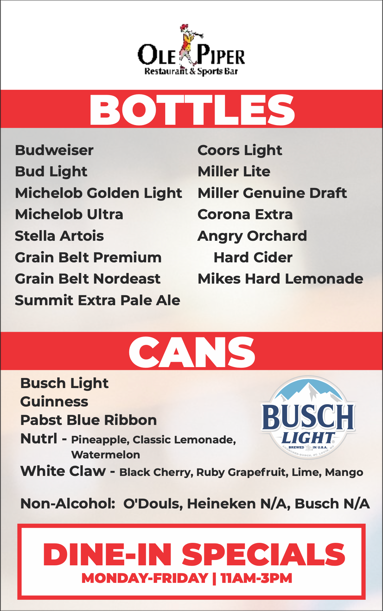 Bottled Beer | Rosemount, MN | Ole Piper Family Restaurant Sports Bar