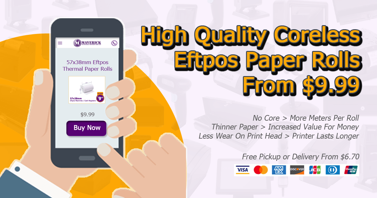 57x38 Eftpos Paper Rolls | Coreless High Quality | Ship Today