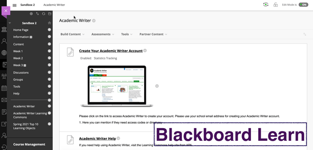 Blackboard Learn Website