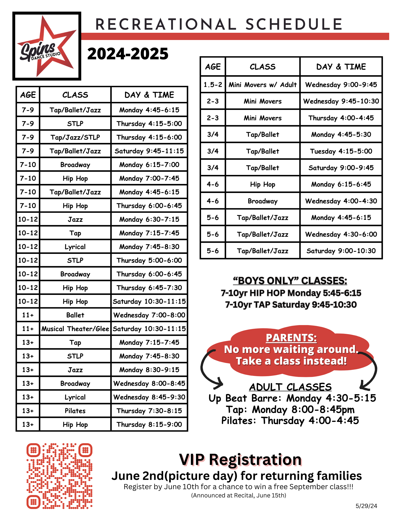 Dance Studio Calendar | Rochester, NY | Spins Dance Studio