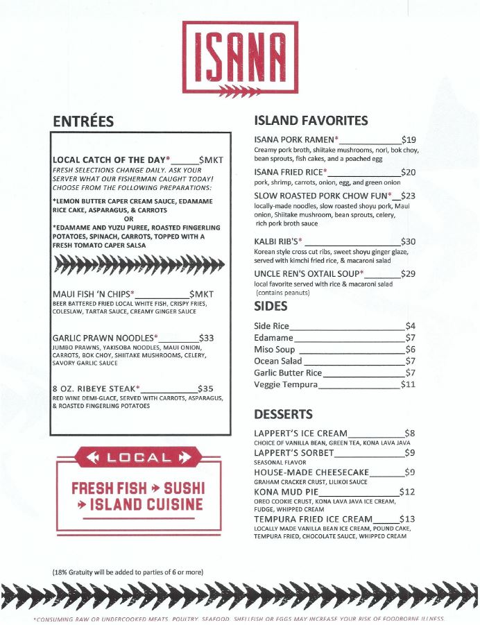 Local Sushi | Kihei, HI | Isana Restaurant