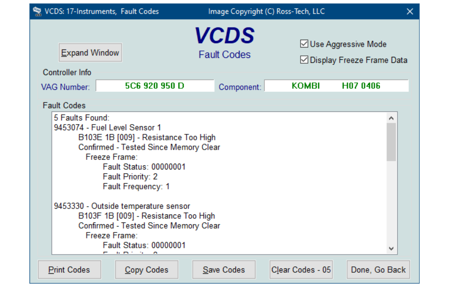 Freeze frame data and its use in collision investigation
