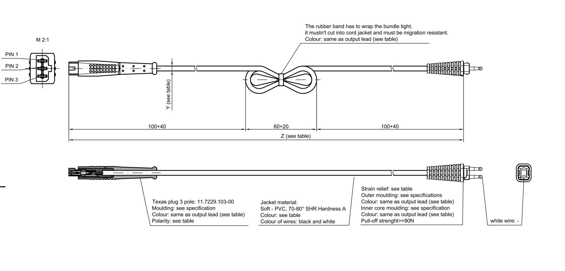 Moulded DC connectors for power supplies