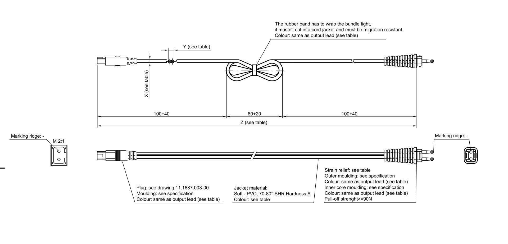 Moulded DC connectors for power supplies