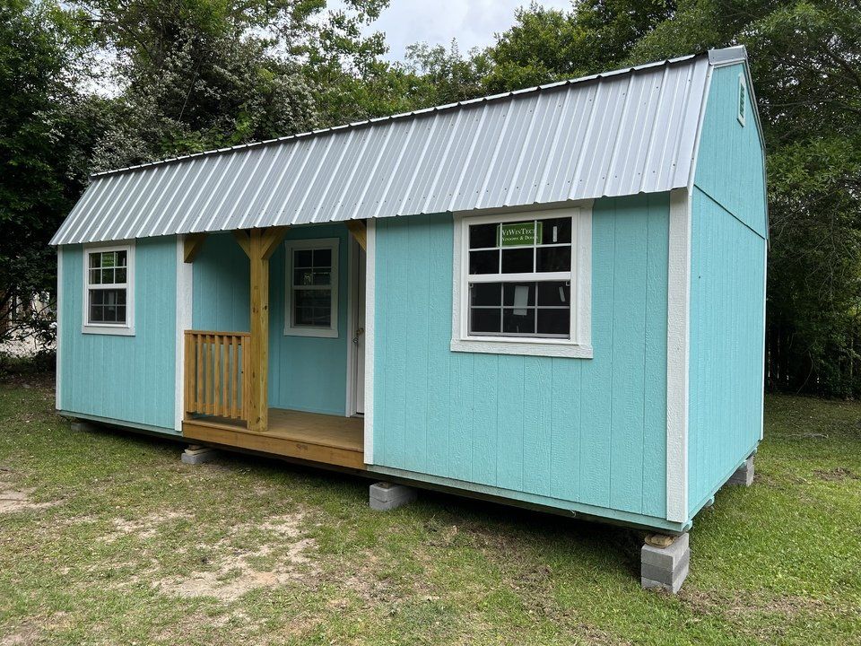 Lofted Center Cabin Shed | Barns With Loft And Porch