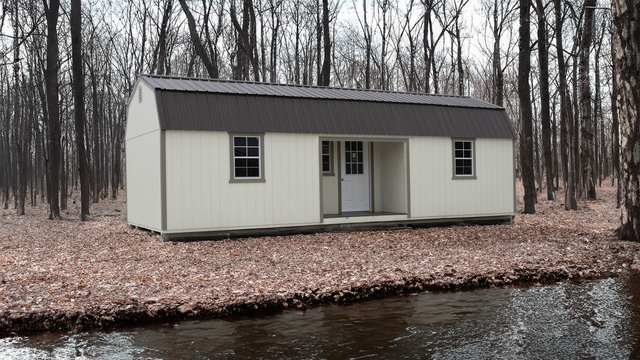 Shed With Loft And Porch Gambrel Porch Cabin