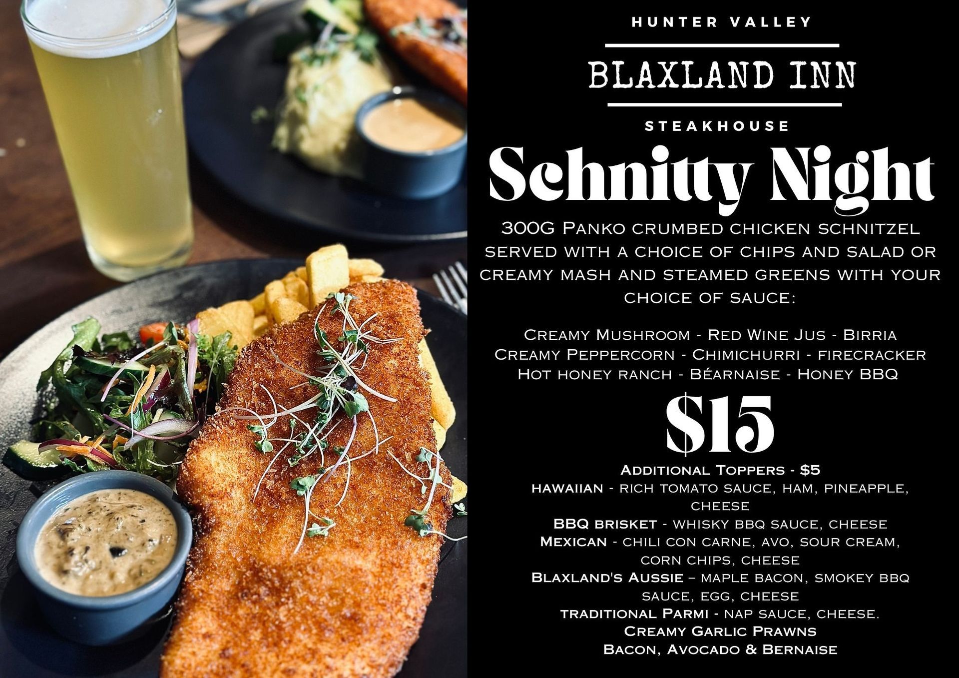 Blaxland Inn Pokolbin. Hunter Valley Wineries Restaurant.